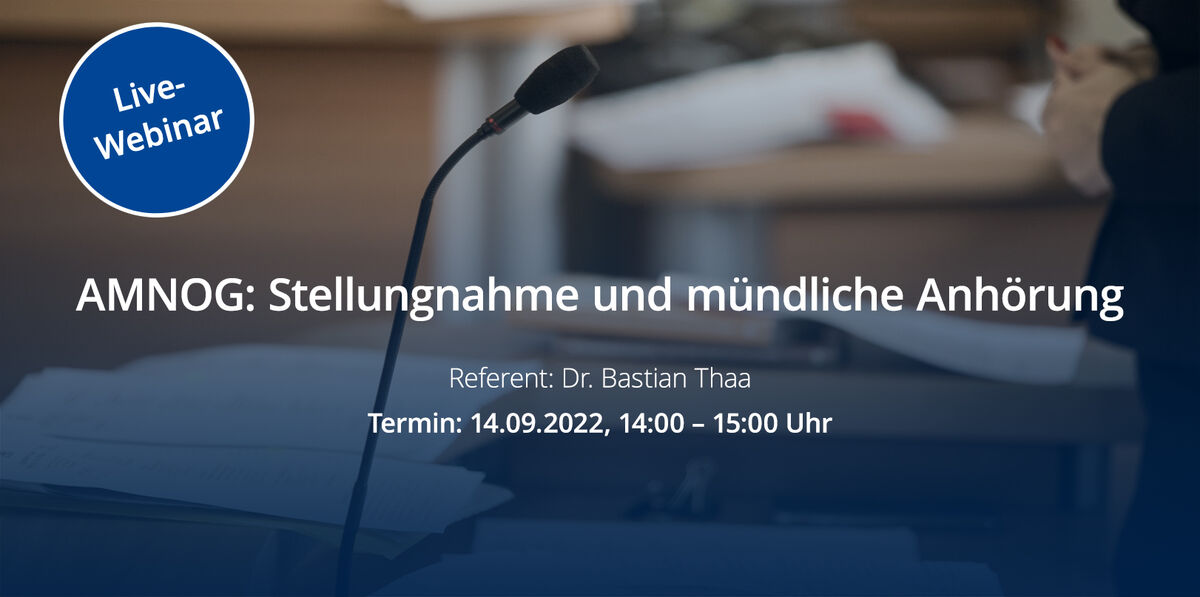 co.value® | AMNOG: Stellungnahme und mündliche Anhörung